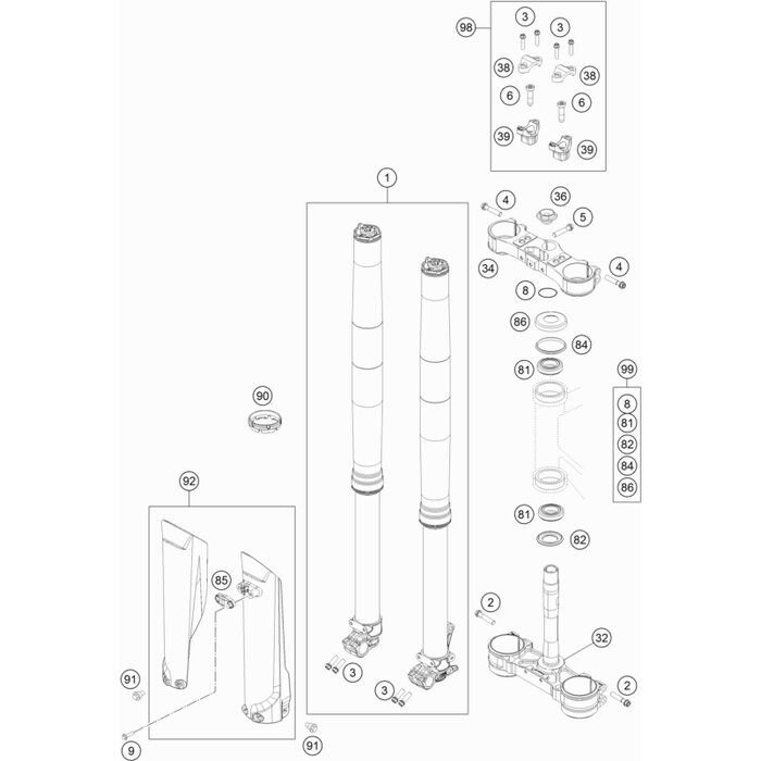 GABELBRÜCKE OBEN X=22MM von KTM - 7720103402204 - ktm-shop24.de - KTM ...