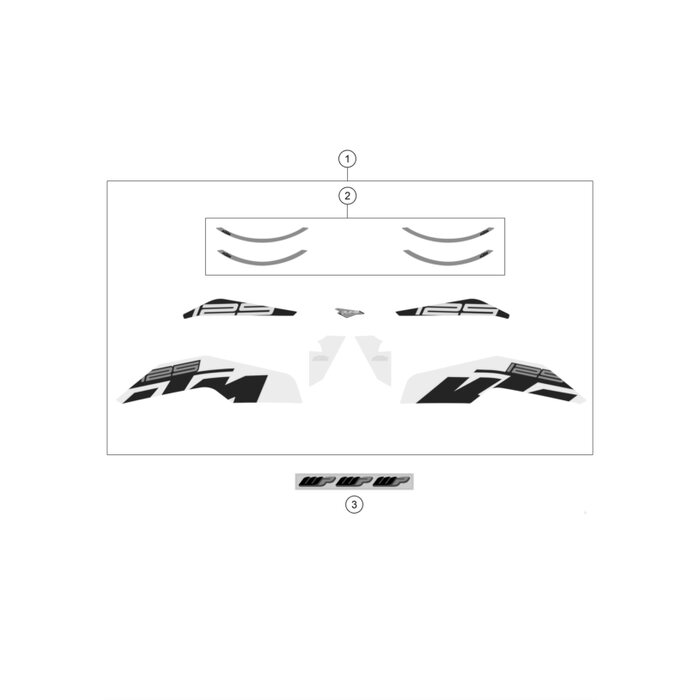 Dekorsatz 125 Duke weiss von KTM - 90108199400 - ktm-shop24.de - KTM ...