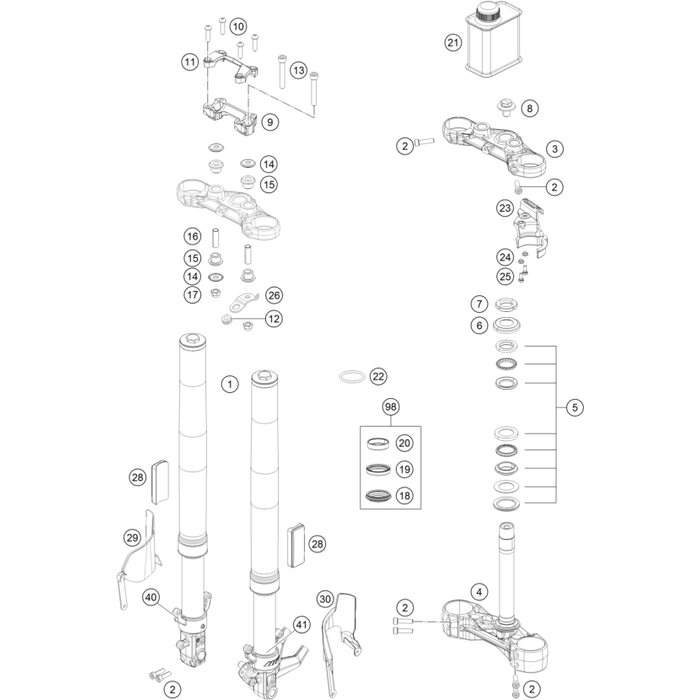 Gabelbrücke oben von KTM - 93001034033 - ktm-shop24.de - KTM-Shop24.de