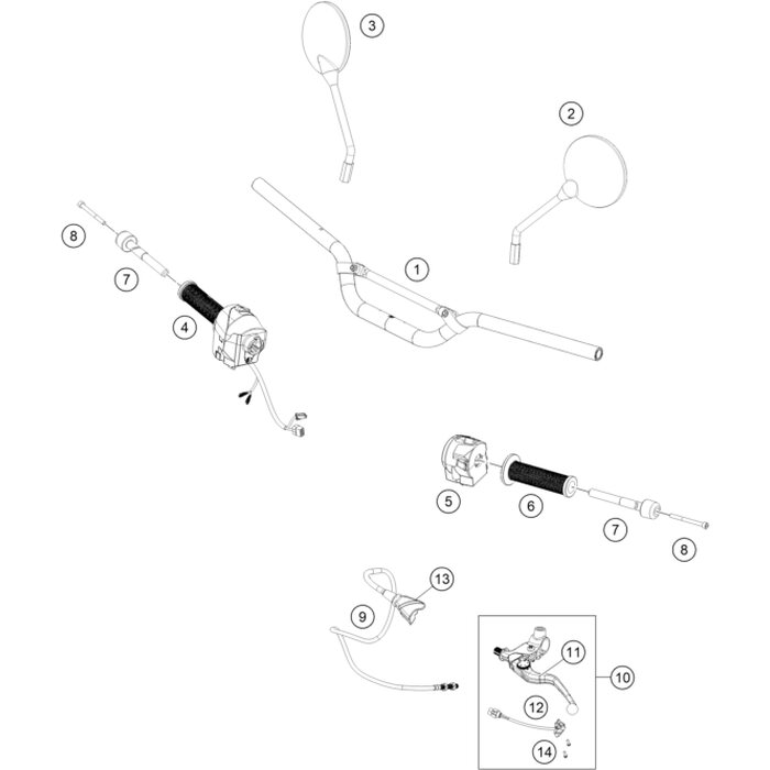 Kupplungshebel kpl von KTM - 93502031100 - ktm-shop24.de - KTM-Shop24.de