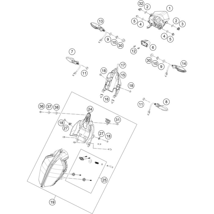 Scheinwerfer Montagekit von KTM - 93014099000 - ktm-shop24.de - KTM ...