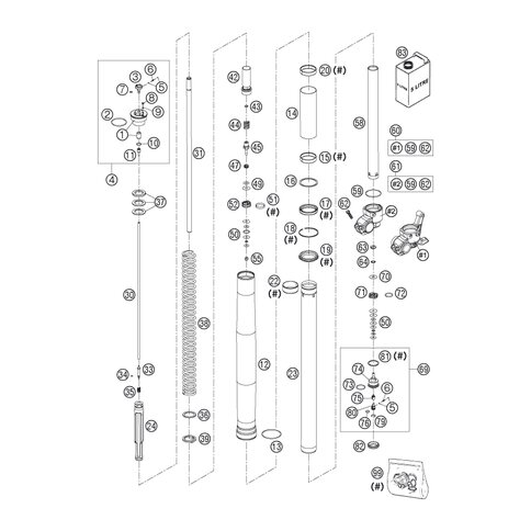 Reparaturkit Gabel 48mm von KTM - R14007T - ktm-shop24.de - KTM-Shop24.de